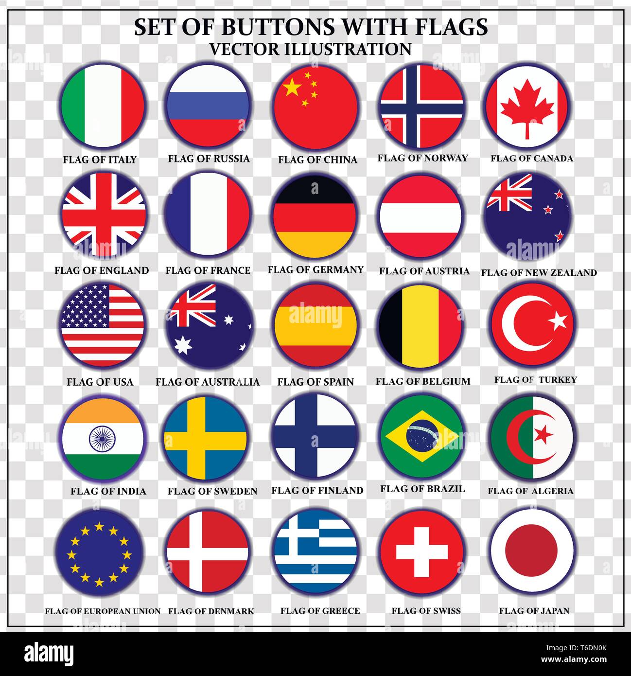 Set of banners with flags. Colorful illustration with flags of the ...