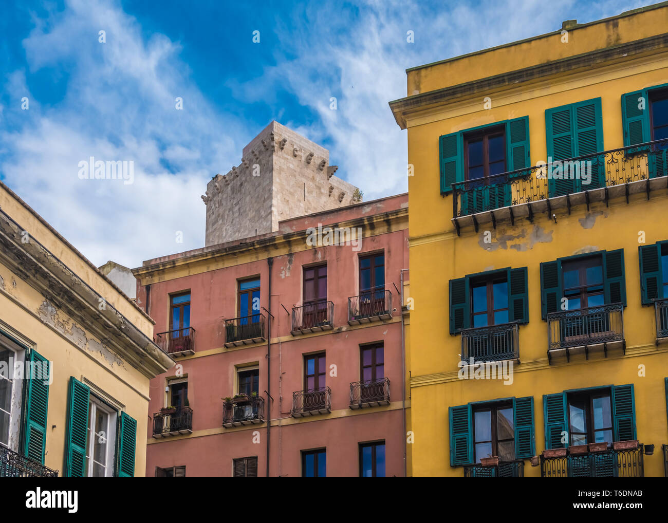 Piazza Jenne, Cagliari, Sardinia, Italy. An ancient city with a long ...