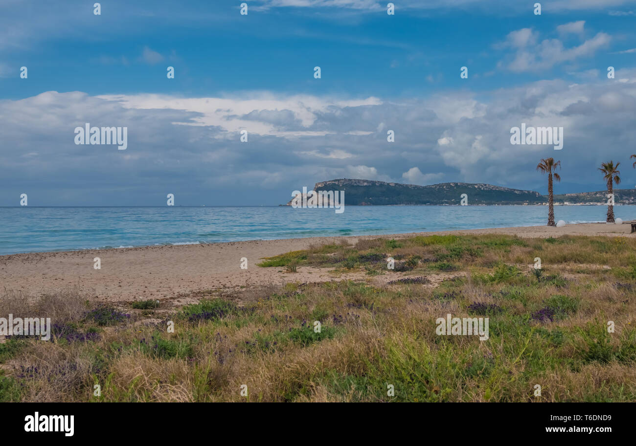 Poetto Beach, Cagliari's main beach, Sardinia, Italy Stock Photo - Alamy