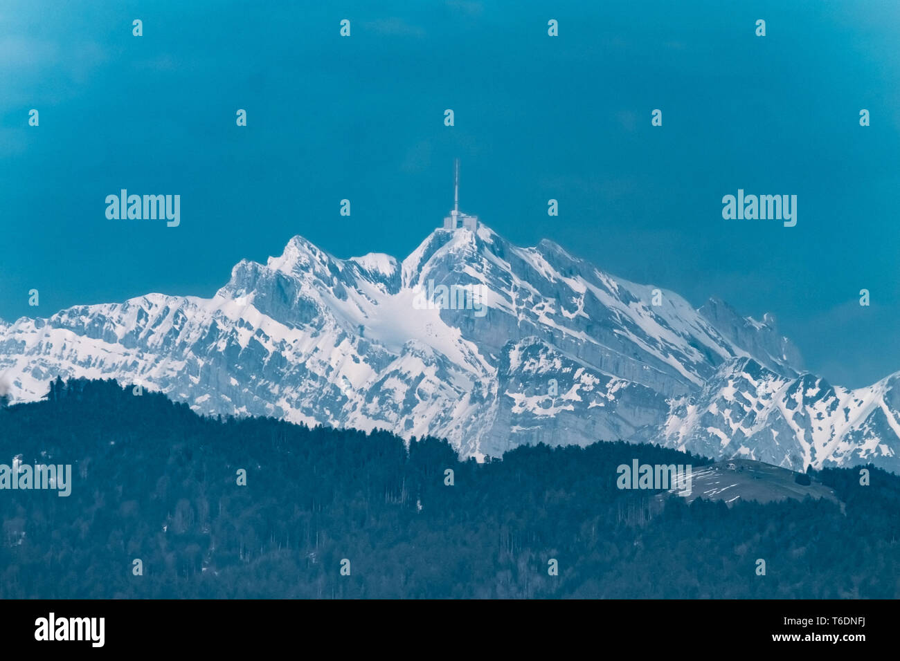 Summit of the iconic Santis mountain, Swiss Alps Stock Photo - Alamy