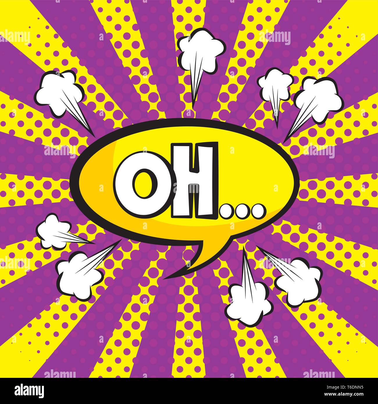 pop art chat bubble with oh message vector illustration Stock Vector ...