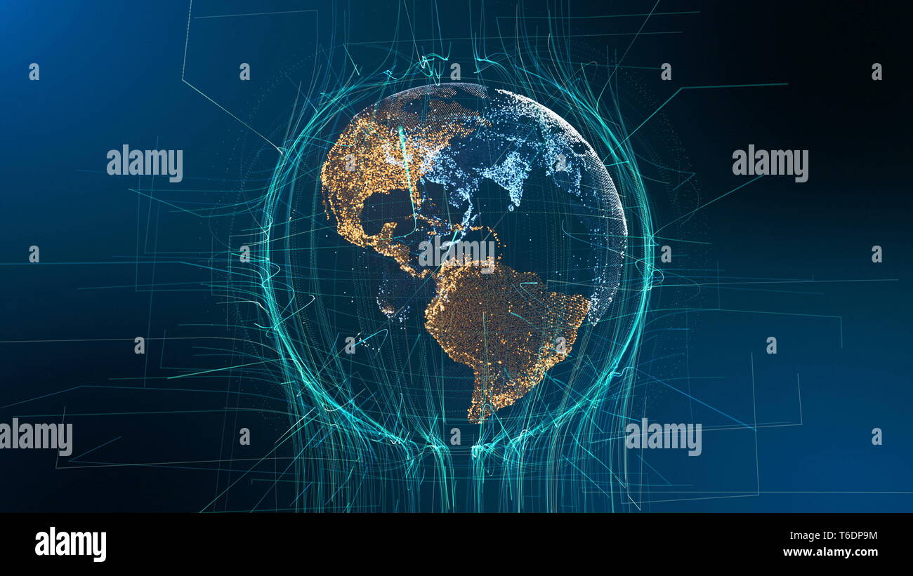 Rotating earth animation grid lines hi-res stock photography and images ...