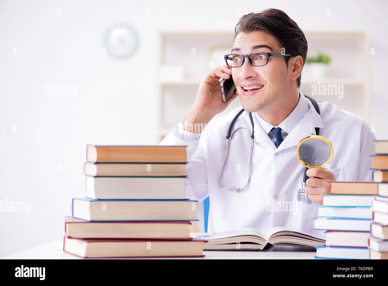 Medical student preparing for university exams Stock Photo - Alamy