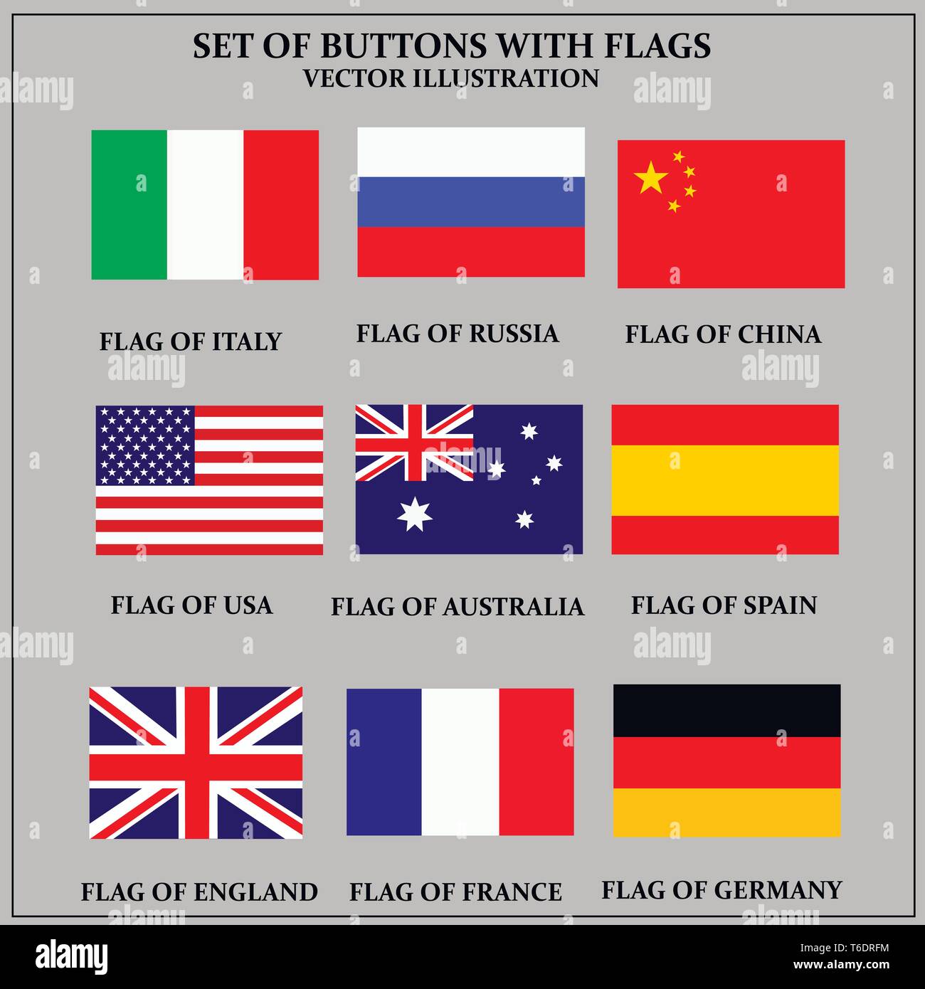 Set of banners with flags. Colorful illustration with flags of the ...