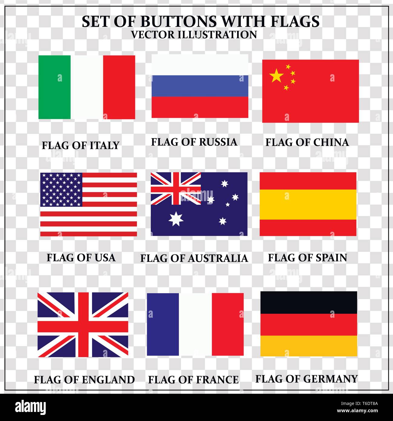 Set of banners with flags. Colorful illustration with flags of the ...