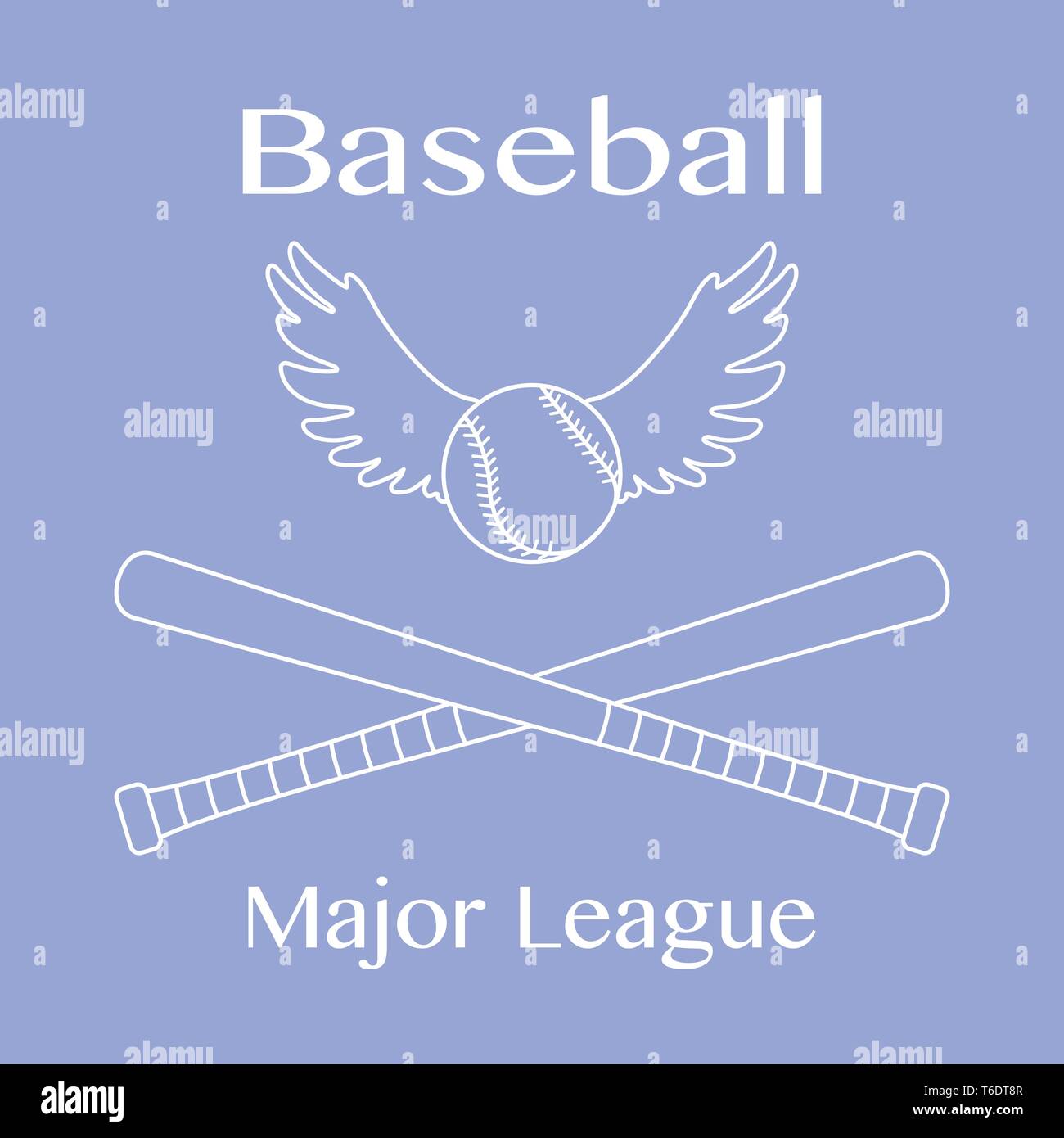 Vector illustration with baseball bats, ball with wings. Sports ...