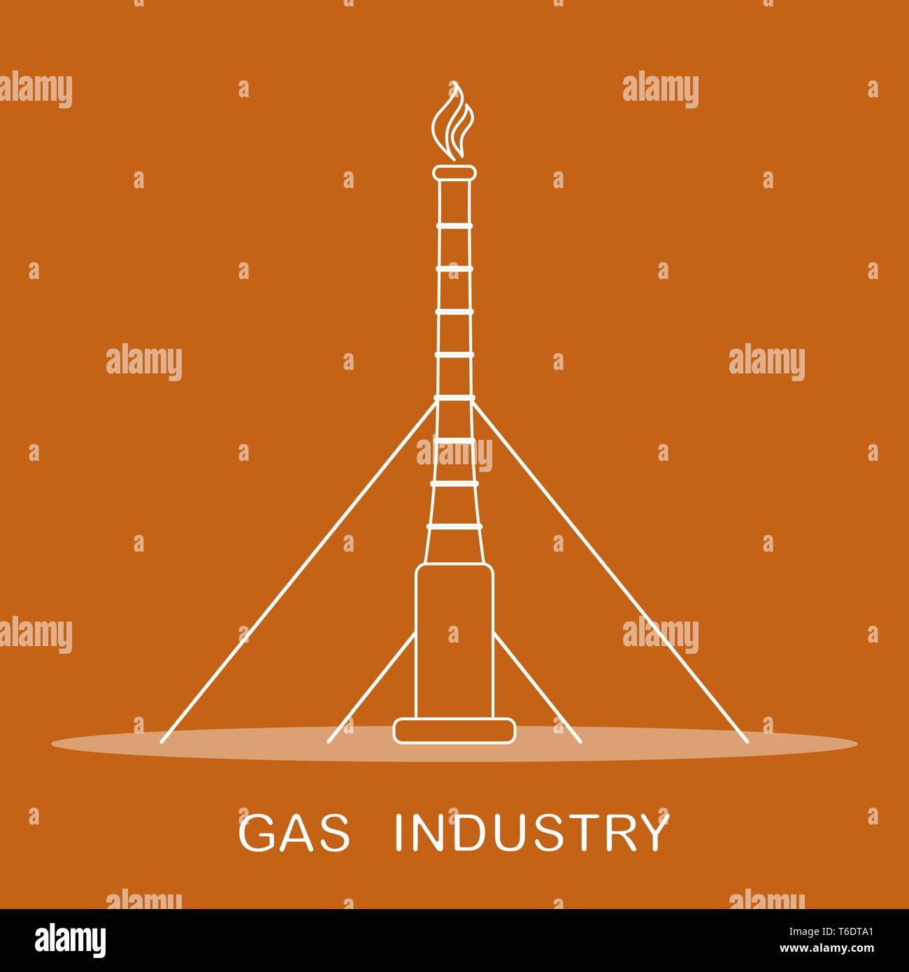 Vector illustration with equipment for gas production. Gas industry ...