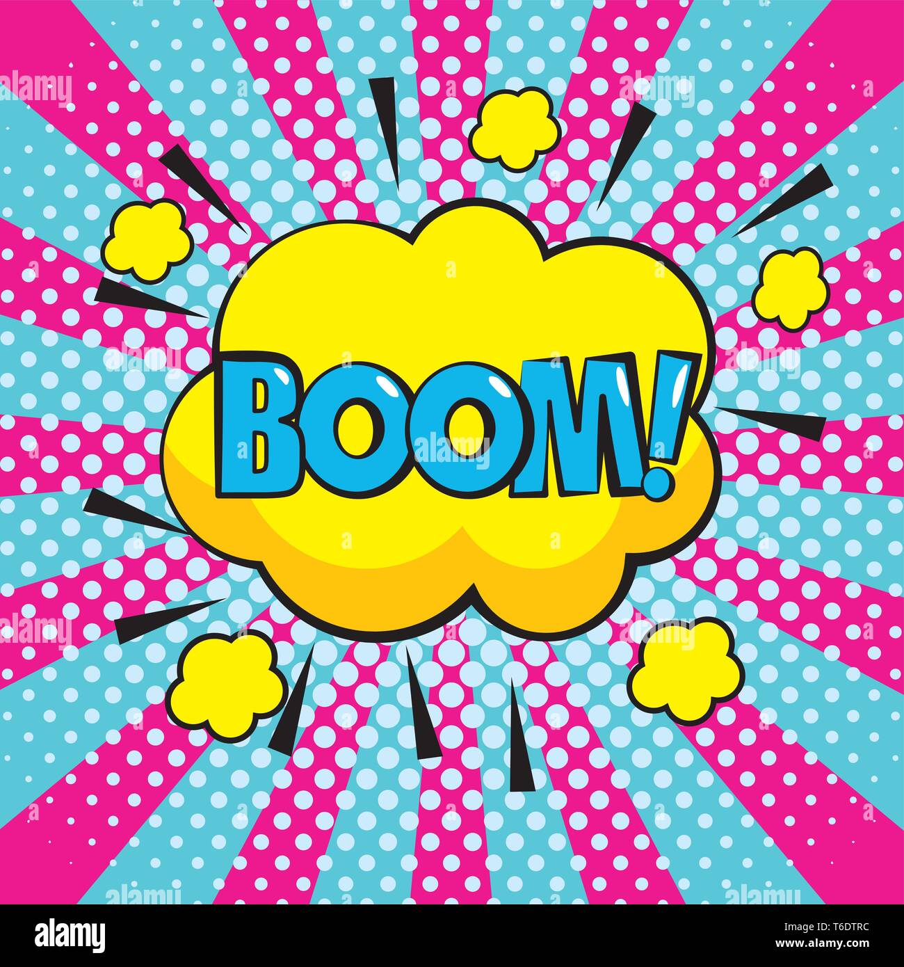 cloud with boow pop art message vector illustration Stock Vector Image ...