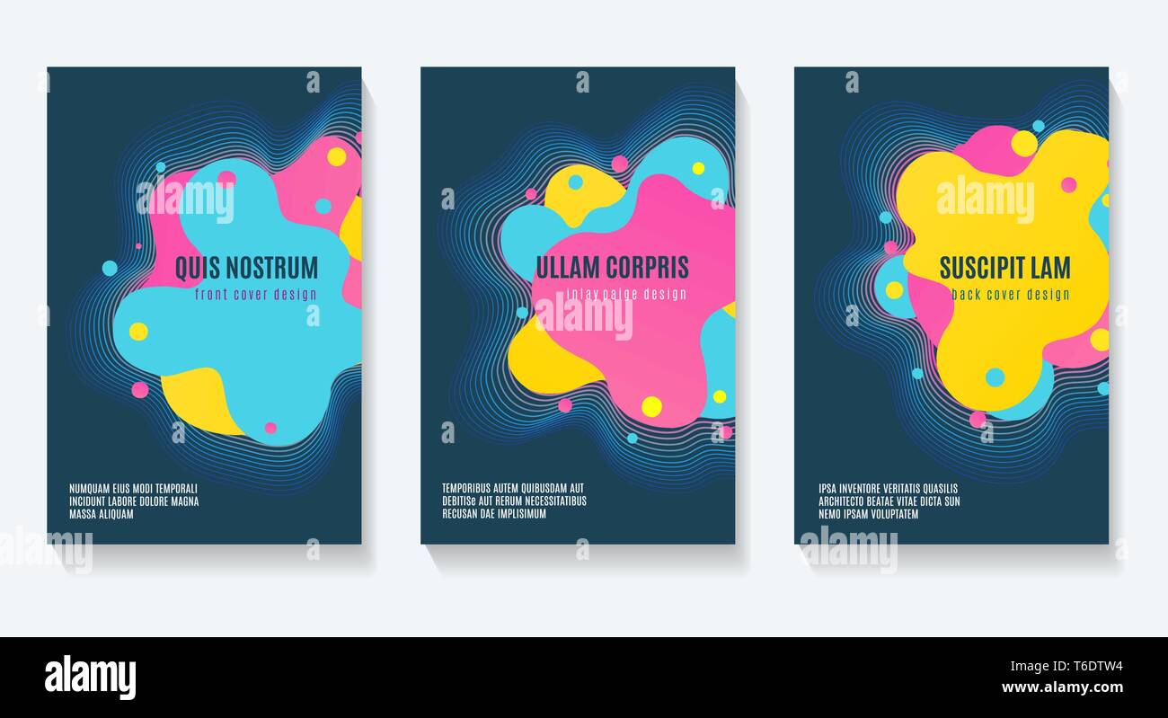 Futuristic shapes booklet design. Abstract liquid colors design ...