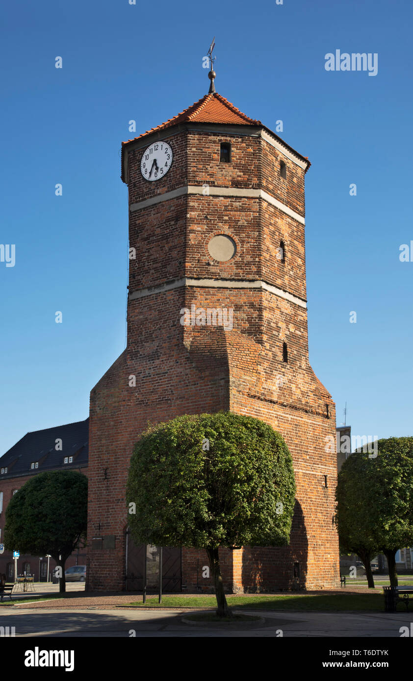 Medieval townhouse tower at Freedom square in Znin. Poland Stock Photo ...