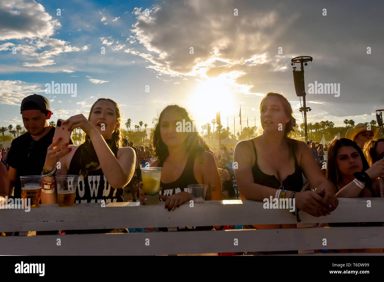 Indio, California, April 28, 2019, An energetic crowd on day 3 of the ...
