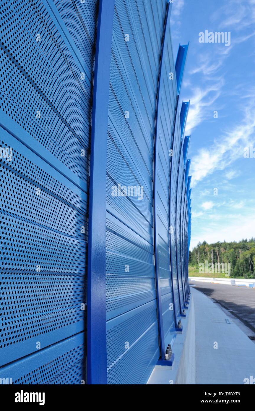Noise barrier made of metal elements Stock Photo - Alamy