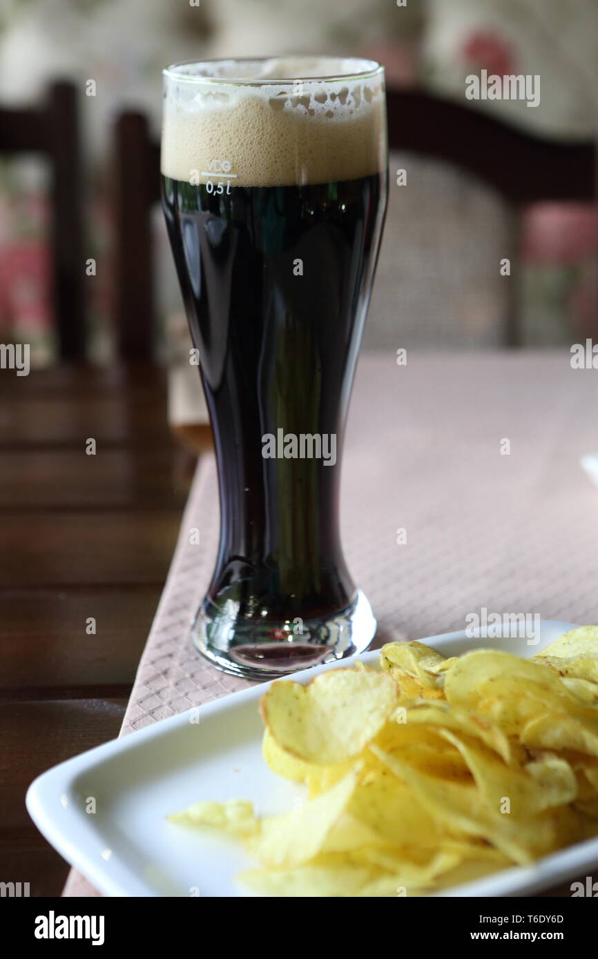 Dark Beer Chips Stock Photo - Alamy
