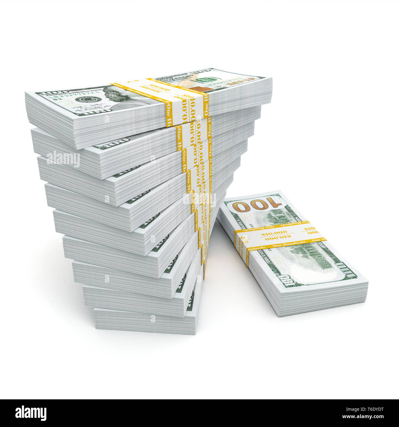 3d rendering lots of packs of US dollars Stock Photo - Alamy
