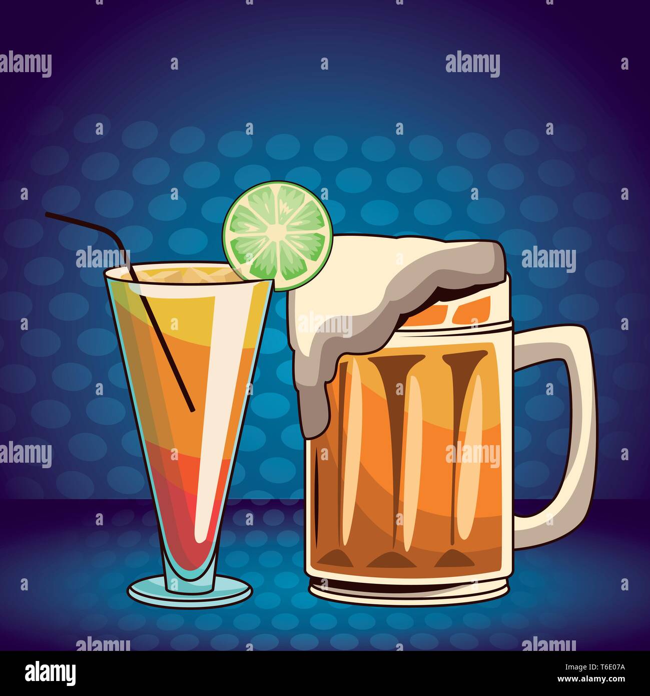 alcoholic drinks beverages cartoon Stock Vector Image & Art - Alamy