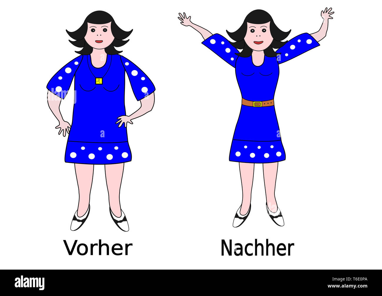 Young woman after before Cut Out Stock Images & Pictures - Alamy