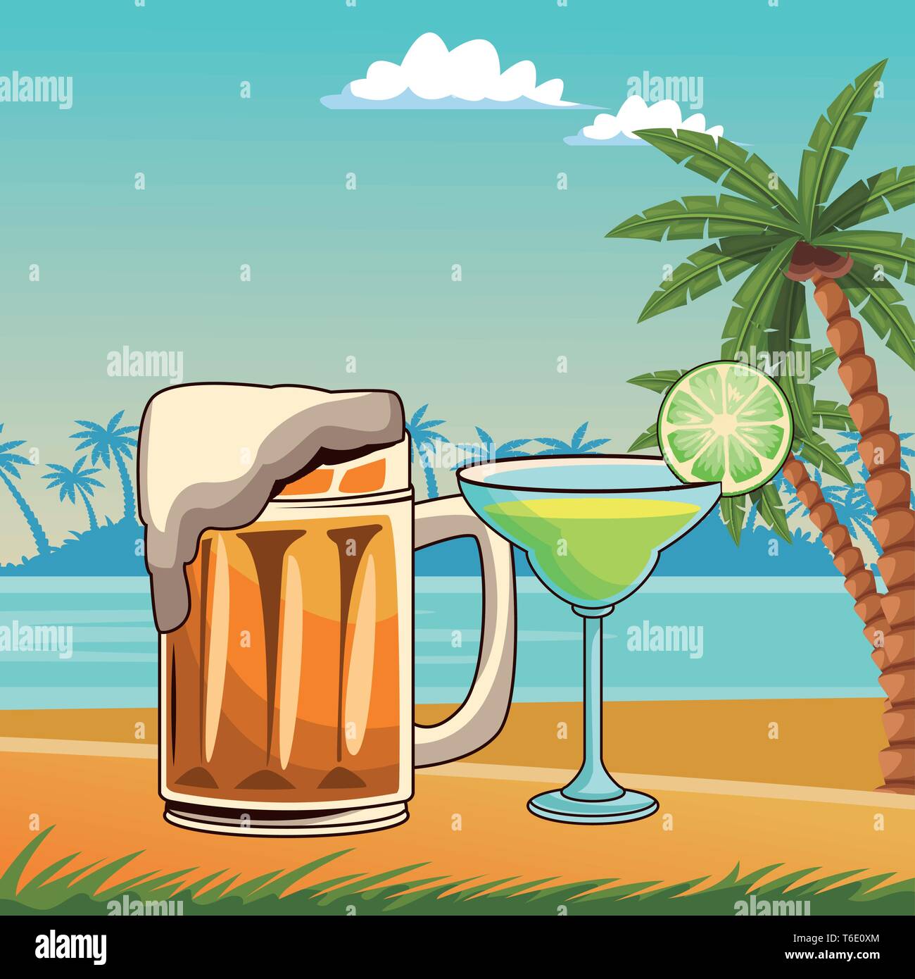 Beer beach club Stock Vector Images - Alamy