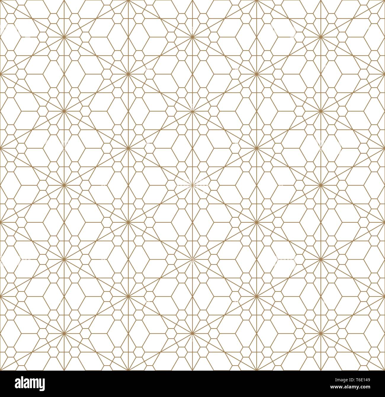 Japanese seamless geometric pattern .Gold silhouette lines.For design ...