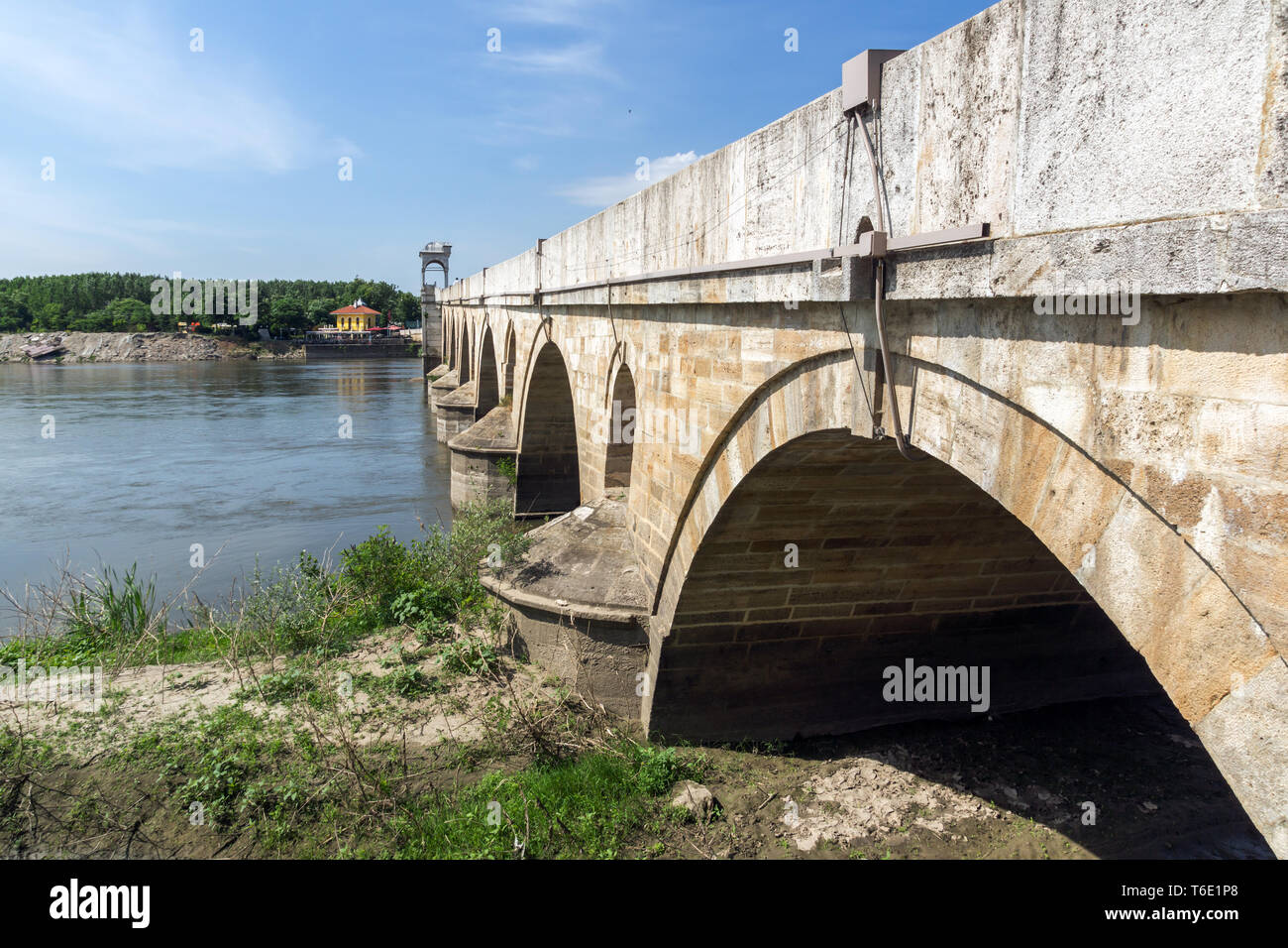Medieval Bridge from period of Ottoman Empire over Meric River in city ...