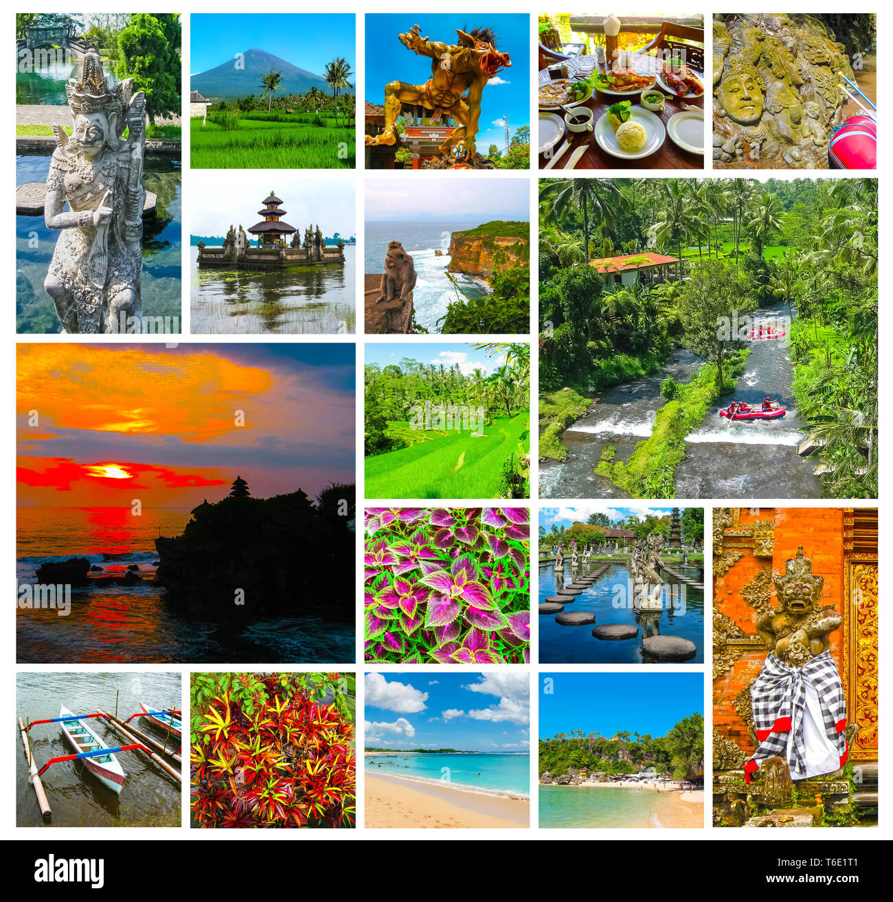 The collage on the theme of Bali, Indonesia Stock Photo - Alamy