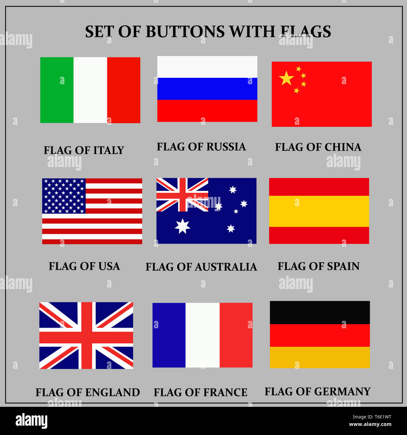 Set of banners with flags. Colorful illustration with flags of the ...