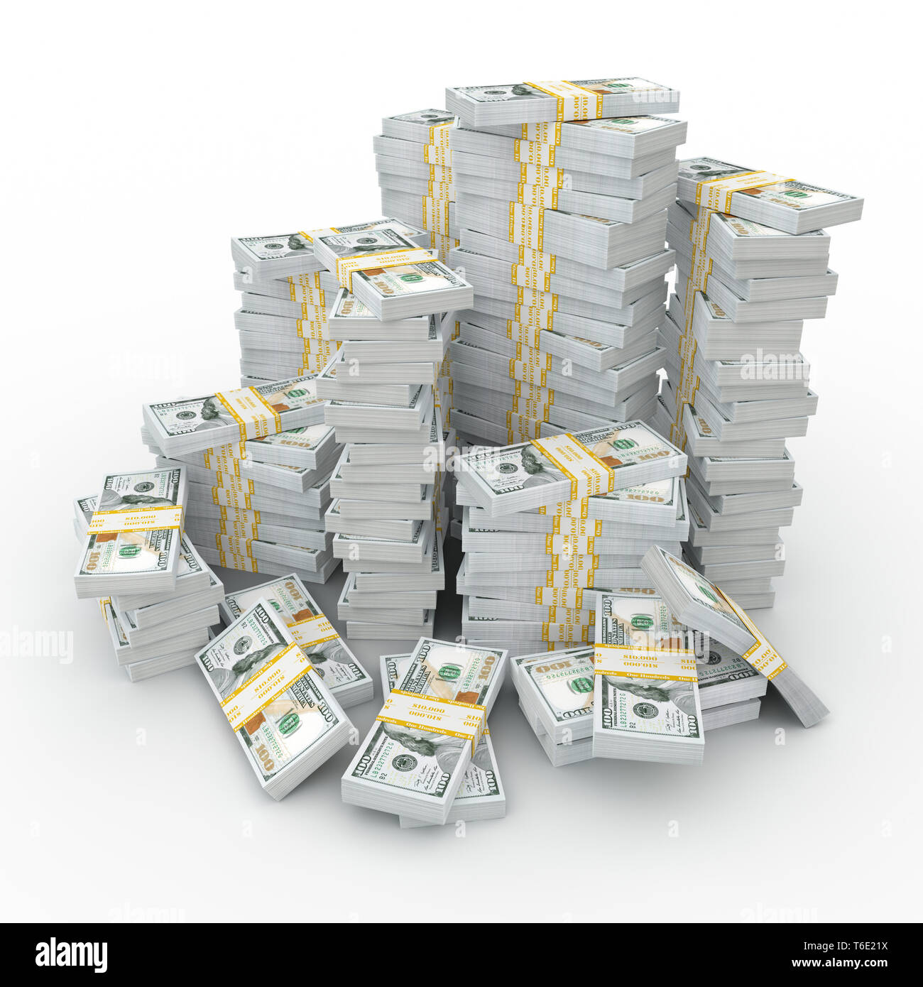 3d rendering lots of packs of US dollars Stock Photo - Alamy