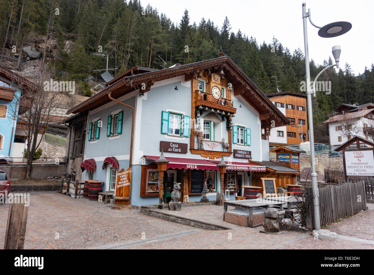 The centre attractions of Canazei Stock Photo - Alamy
