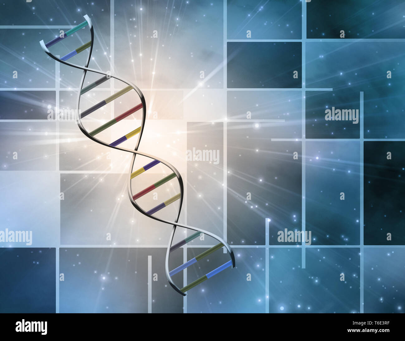 DNA strand in geometric art background Stock Photo - Alamy
