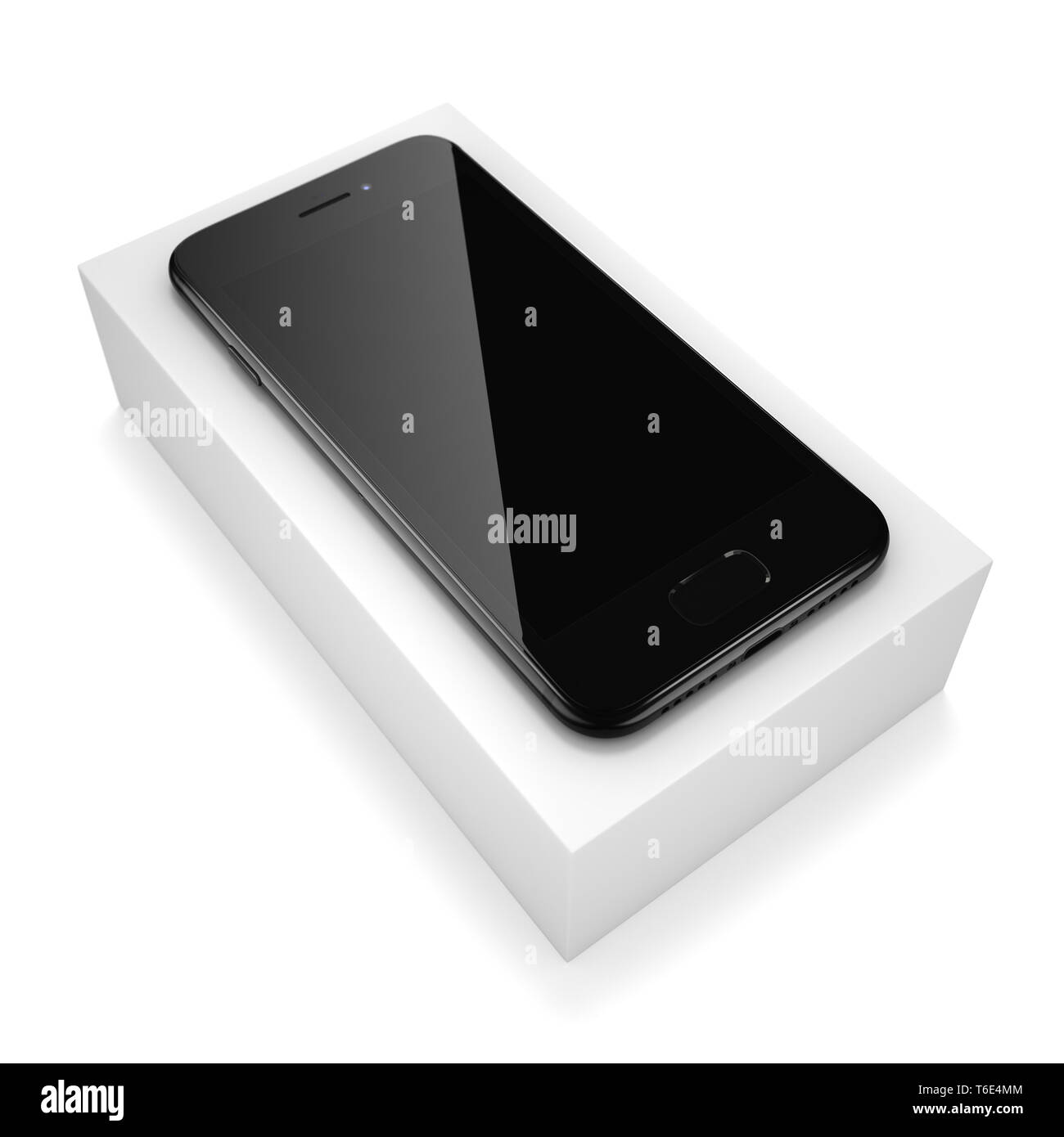 3D rendering black glossy smart phone with black screen Stock Photo - Alamy