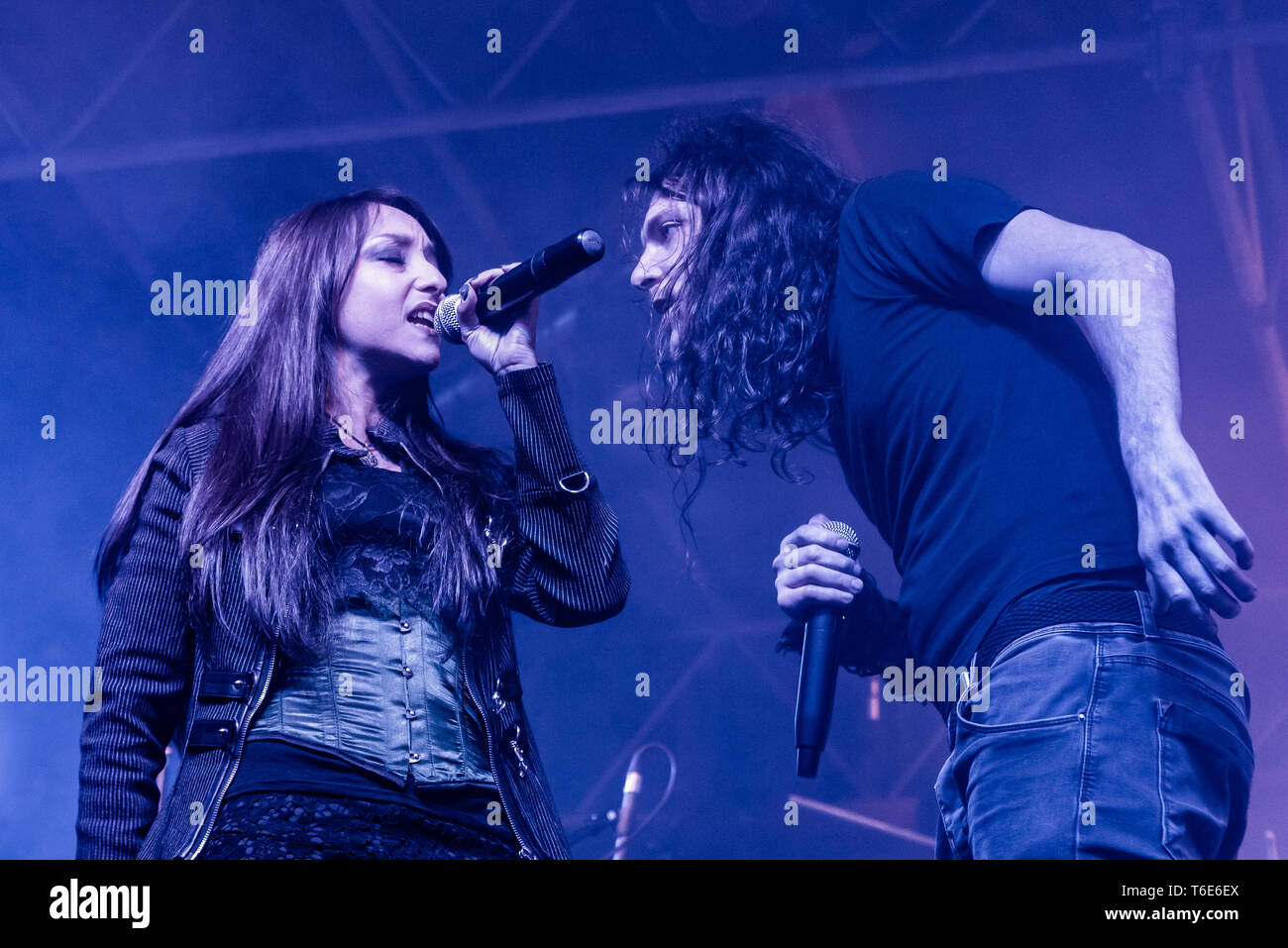 Milan, Italy - April 26, 2019: Celtic metal and Folk metal band FUROR ...
