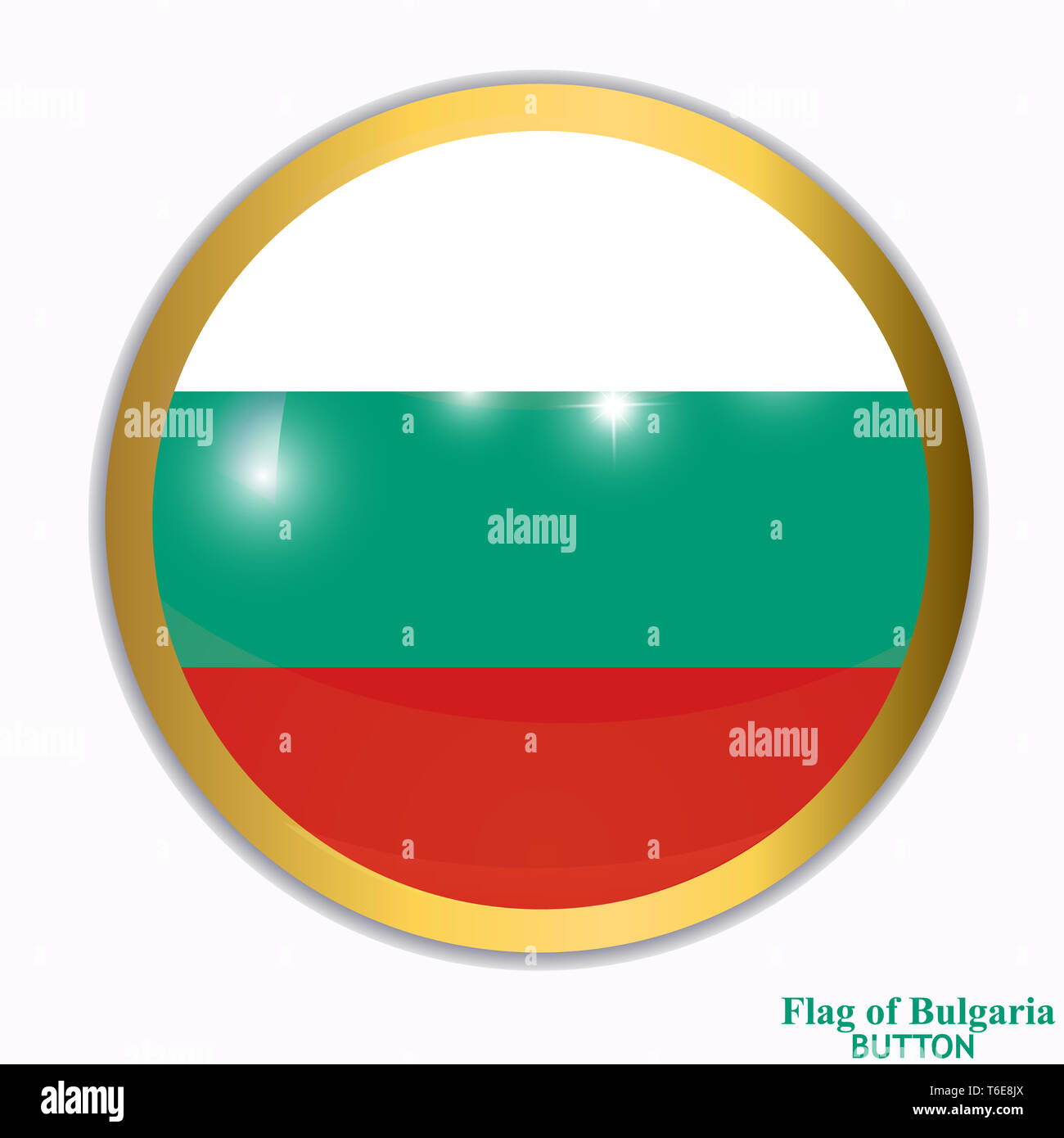 Bright button with flag of Bulgaria . Happy Bulgaria day background ...