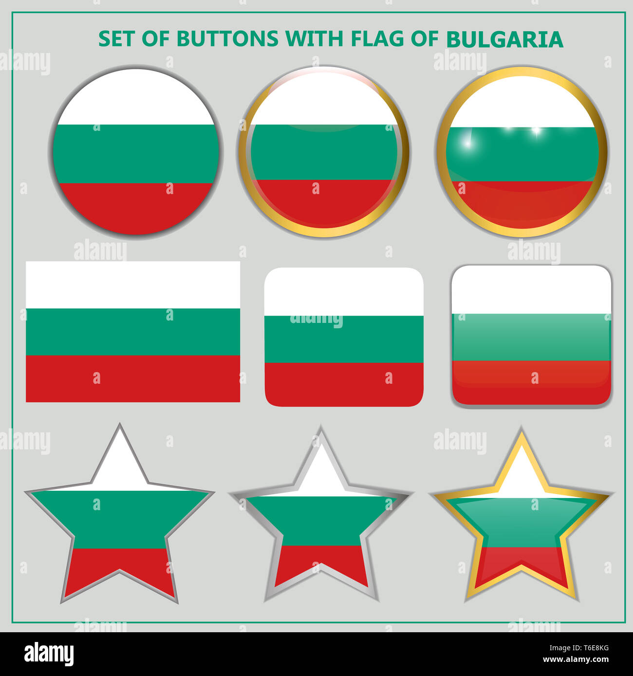 Bright buttons with flag of Bulgaria . Happy Bulgaria day background ...