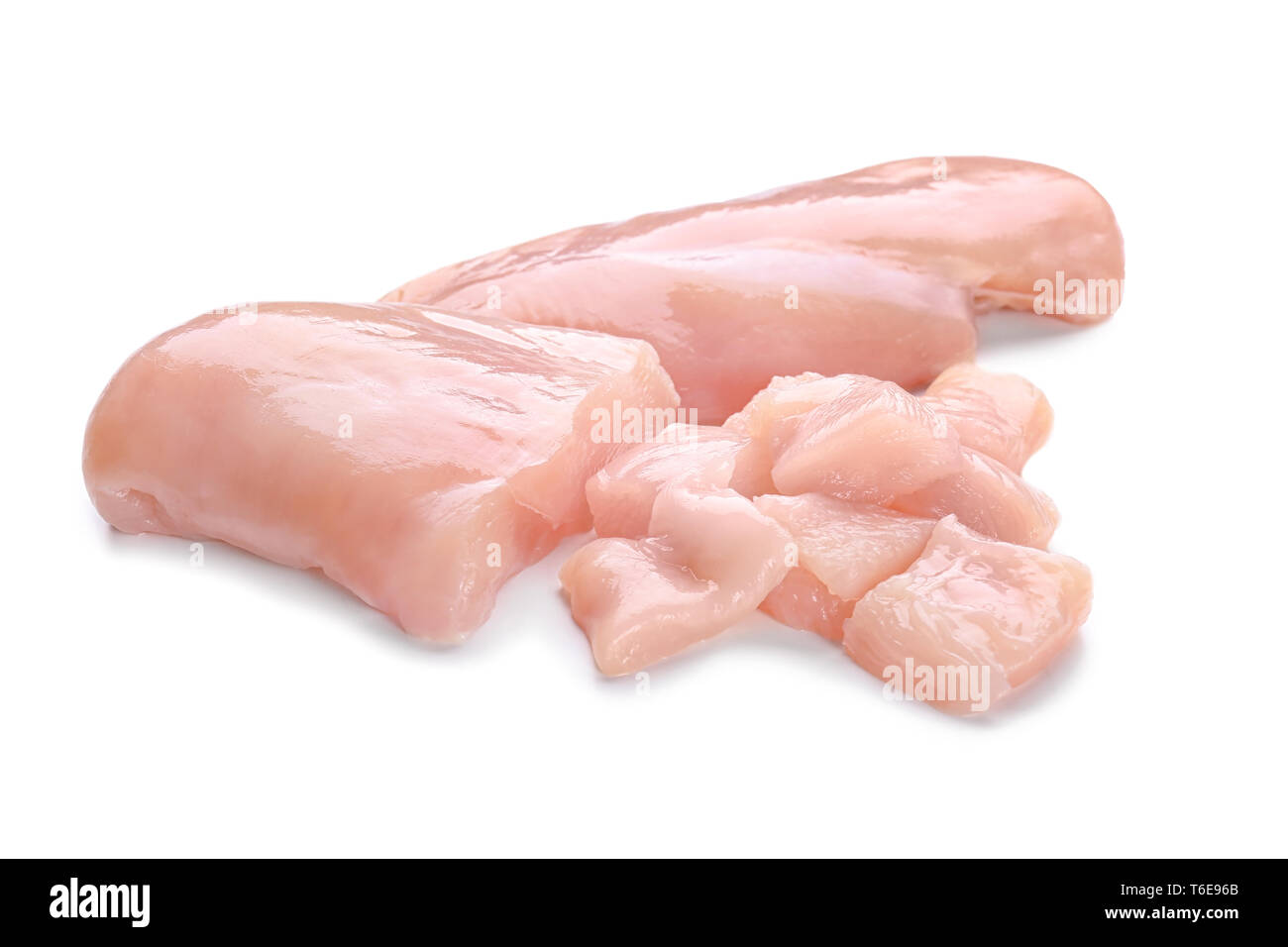Raw chicken fillet on white background Stock Photo - Alamy