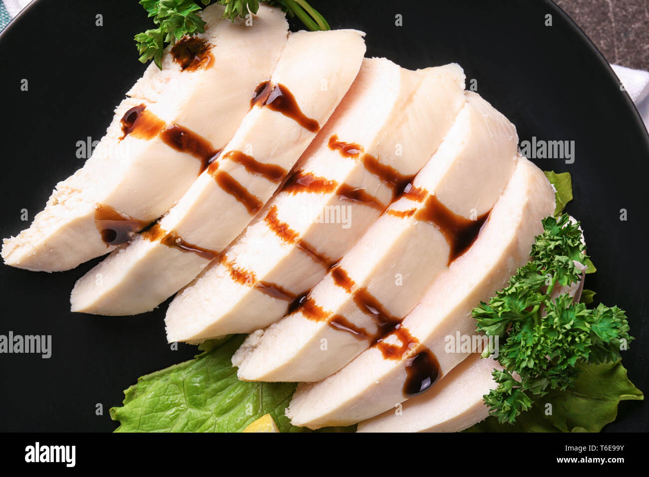 Sliced boiled chicken hi-res stock photography and images - Alamy