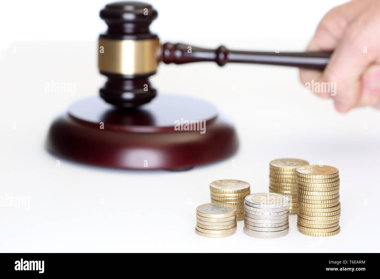 coin stacks and auction Stock Photo - Alamy