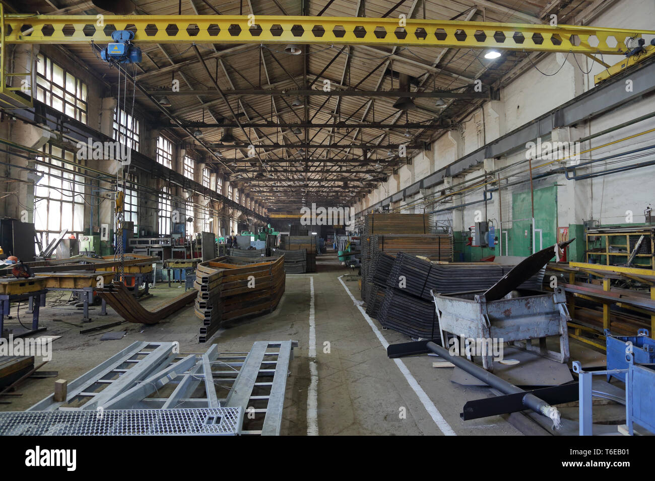 Large metalworking and tool-handling shop at the manufacturing plant ...