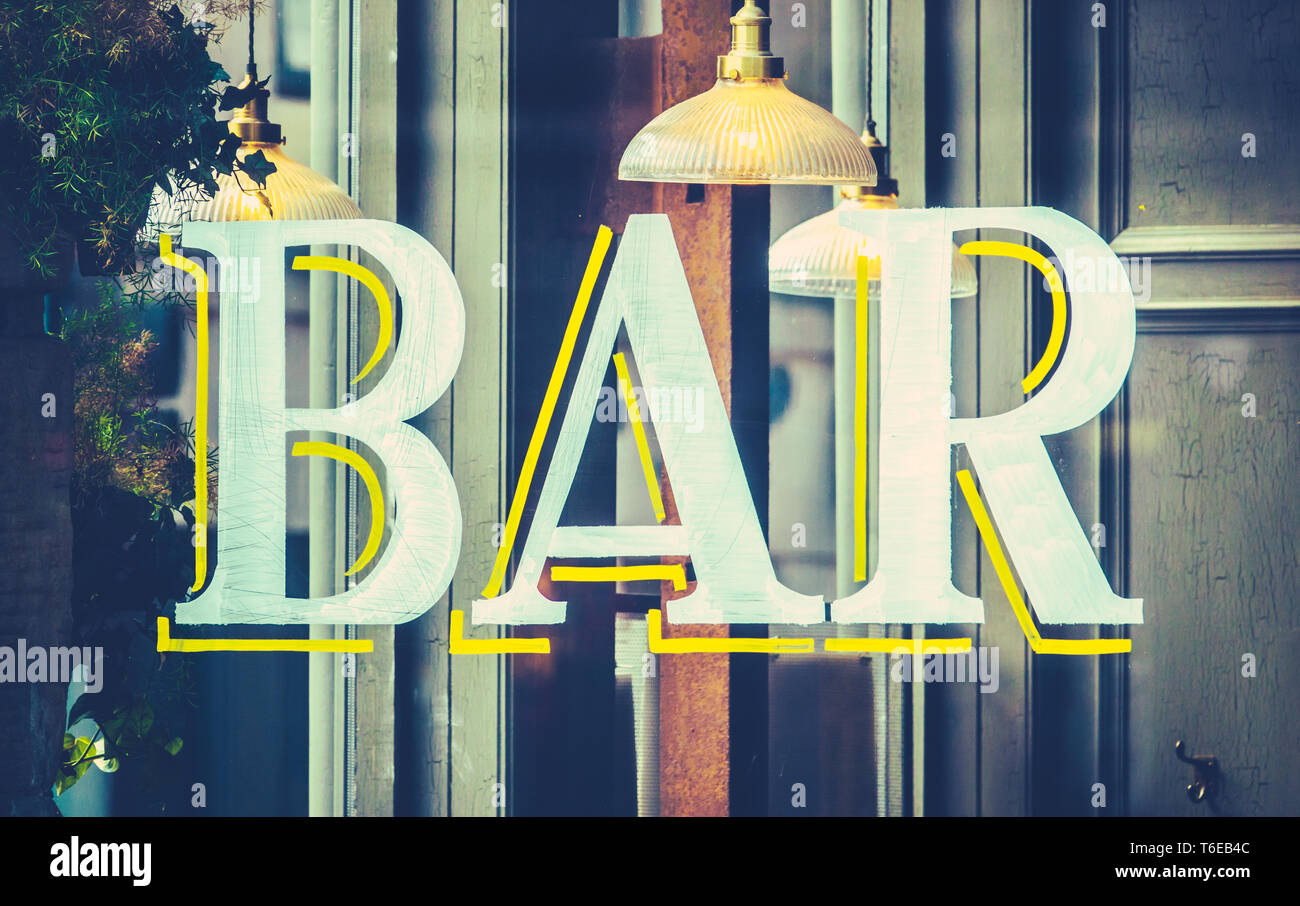 Urban Bar Sign Stock Photo - Alamy