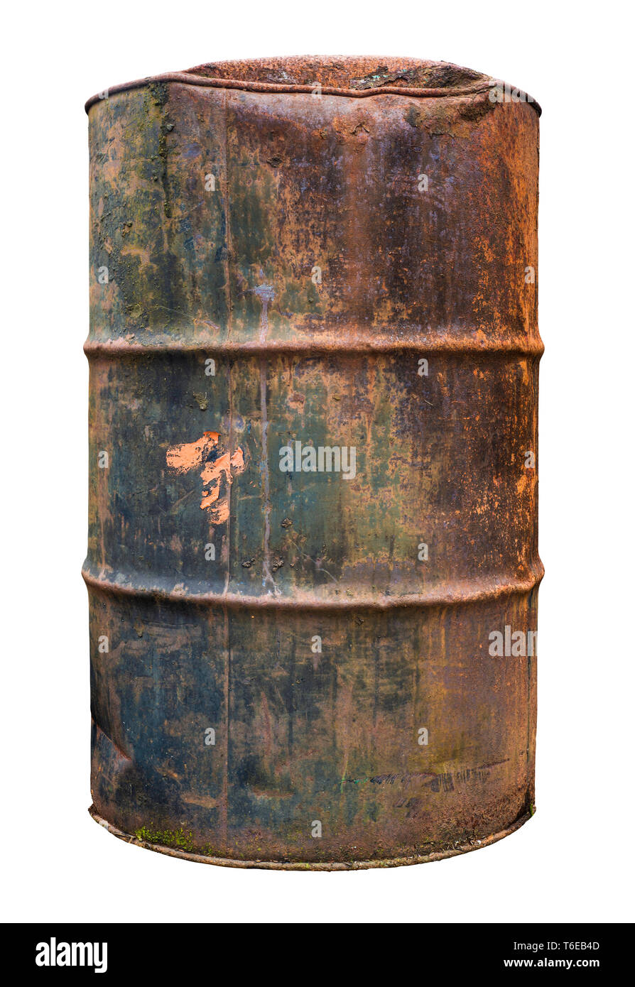 Rusty steel barrel Cut Out Stock Images & Pictures - Alamy
