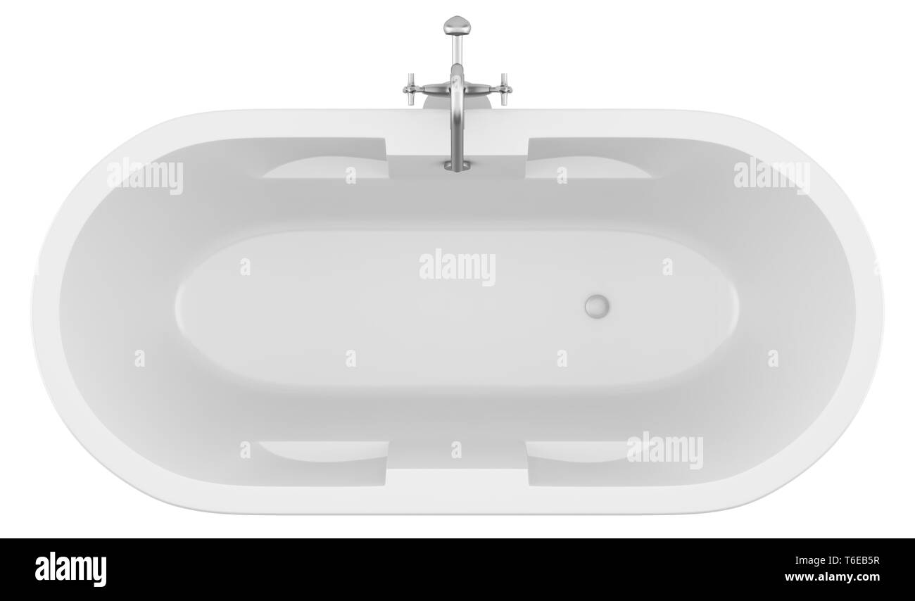 top view of modern bathtub isolated on white background Stock Photo - Alamy