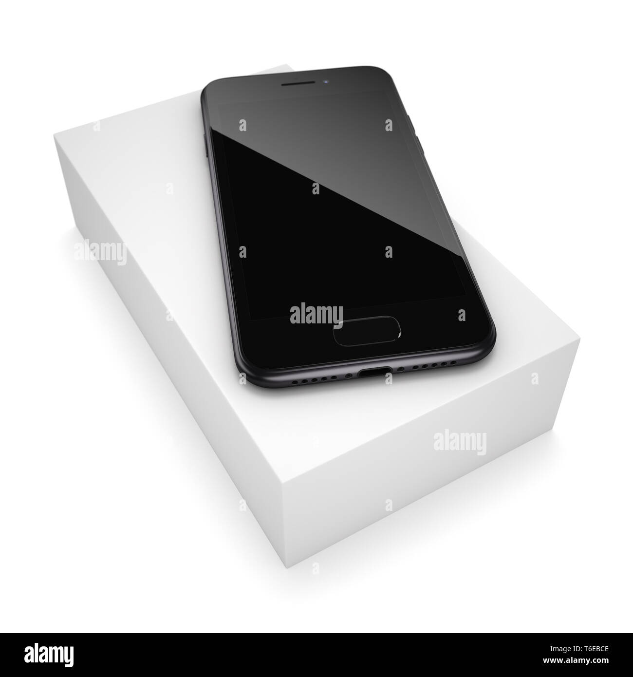 3D rendering black matt smart phone with black screen Stock Photo - Alamy