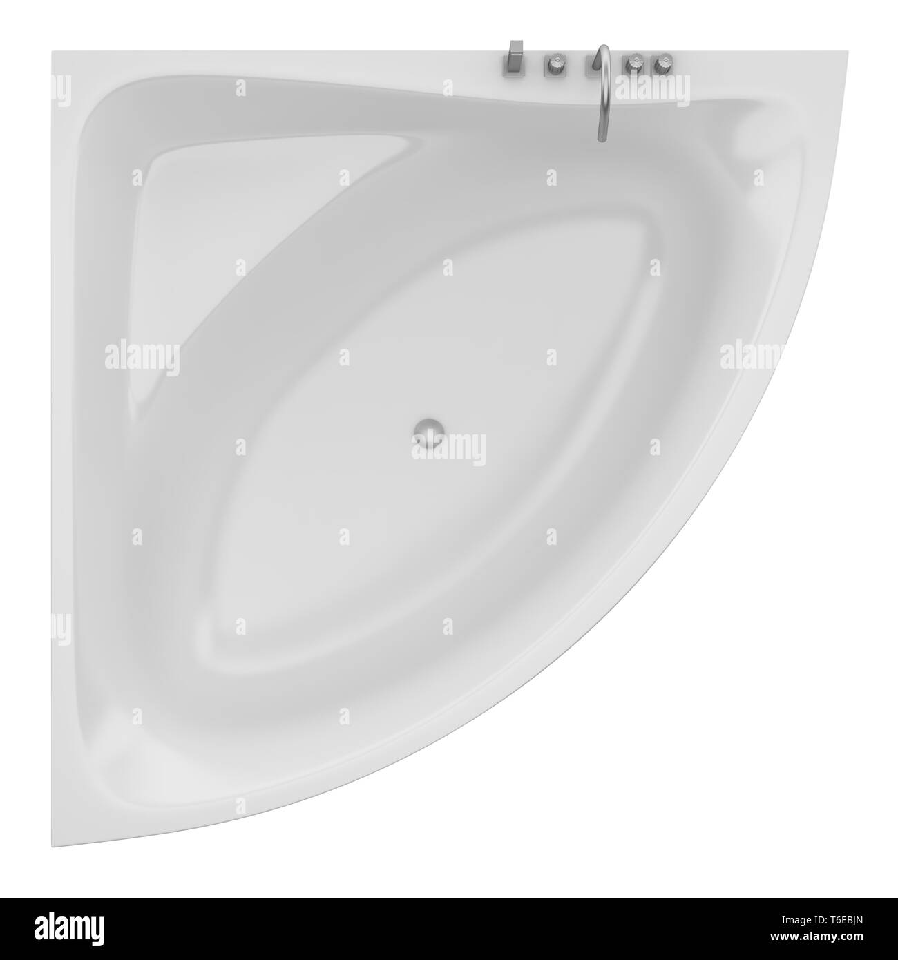 top view of modern corner bathtub isolated on white background Stock ...