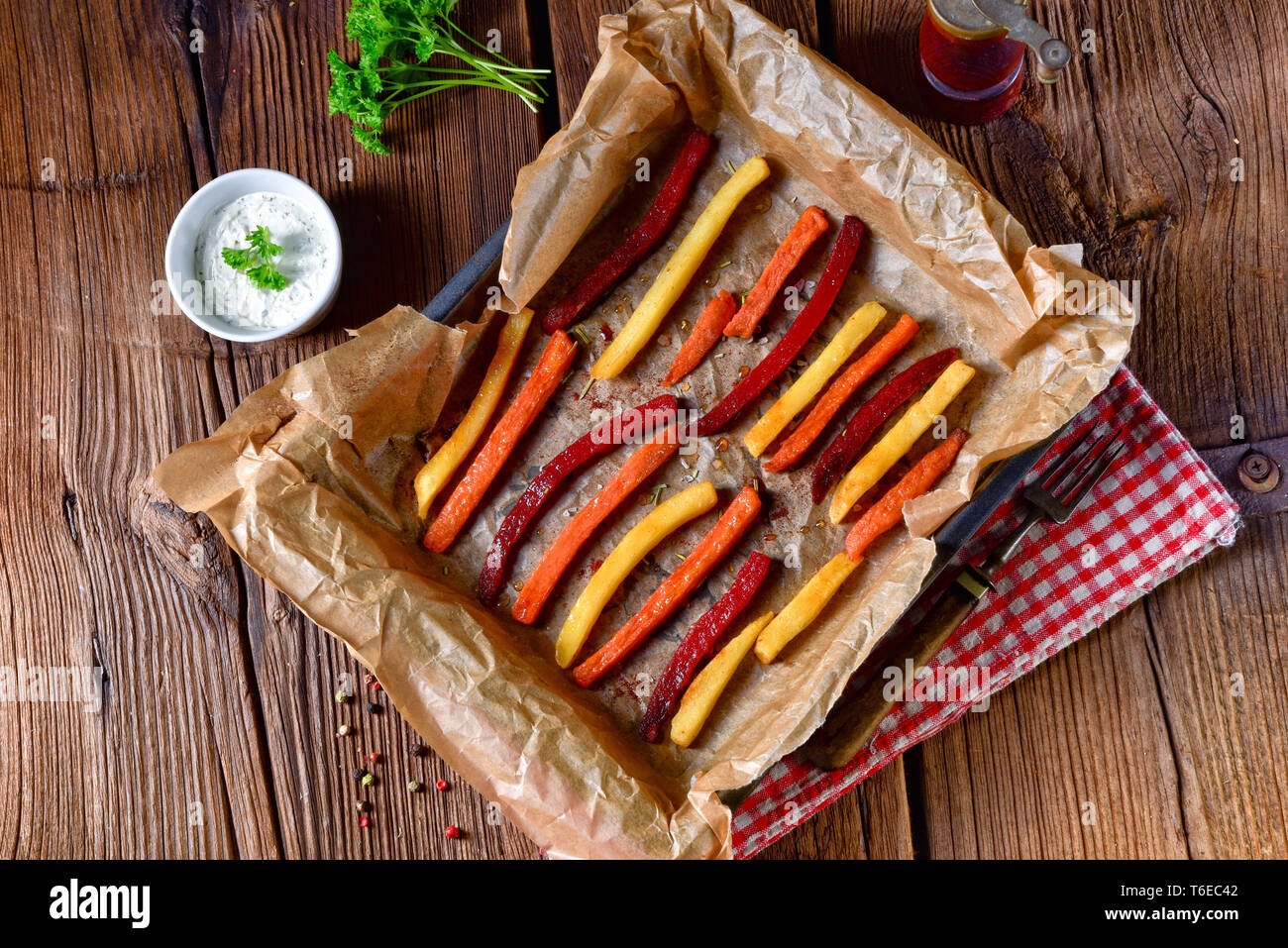 colorful vegetable fries from the oven Stock Photo - Alamy