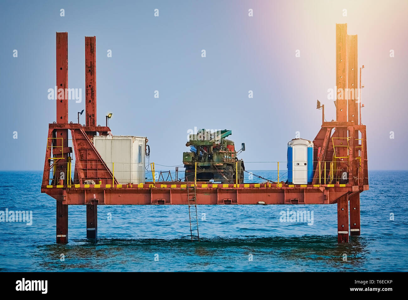 Platform in the Sea Stock Photo - Alamy
