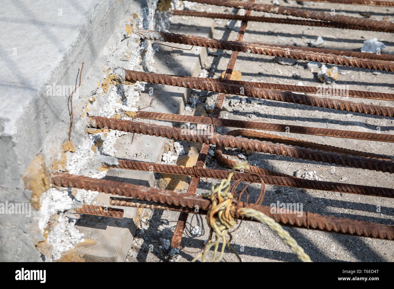 Damaged concrete structures. Bridge in bad and emergency condition ...