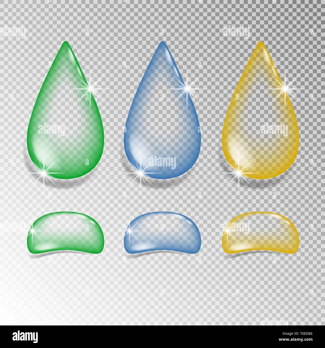 A set of realistic colored transparent water drops Stock Vector Image ...