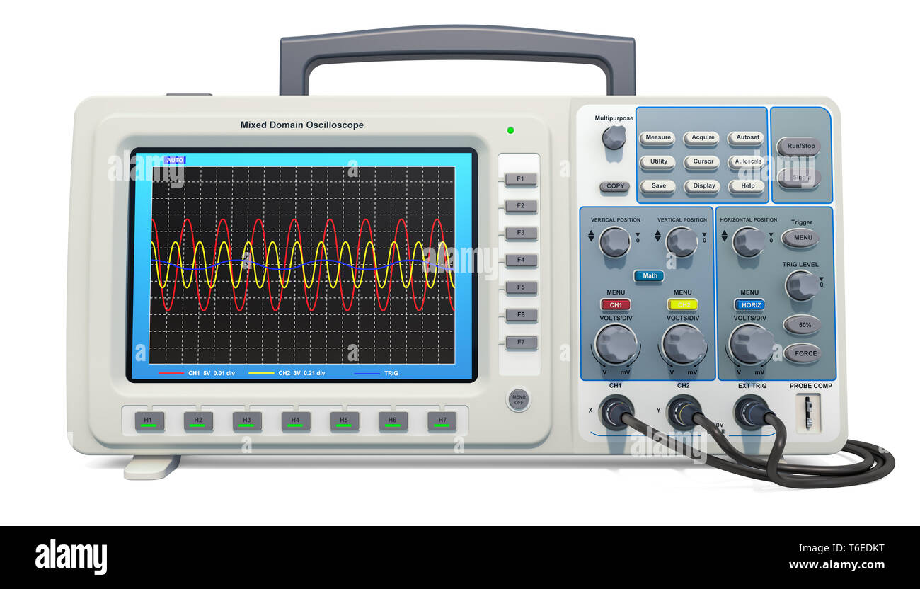 Oscilloscope, 3D rendering isolated on white background Stock Photo - Alamy