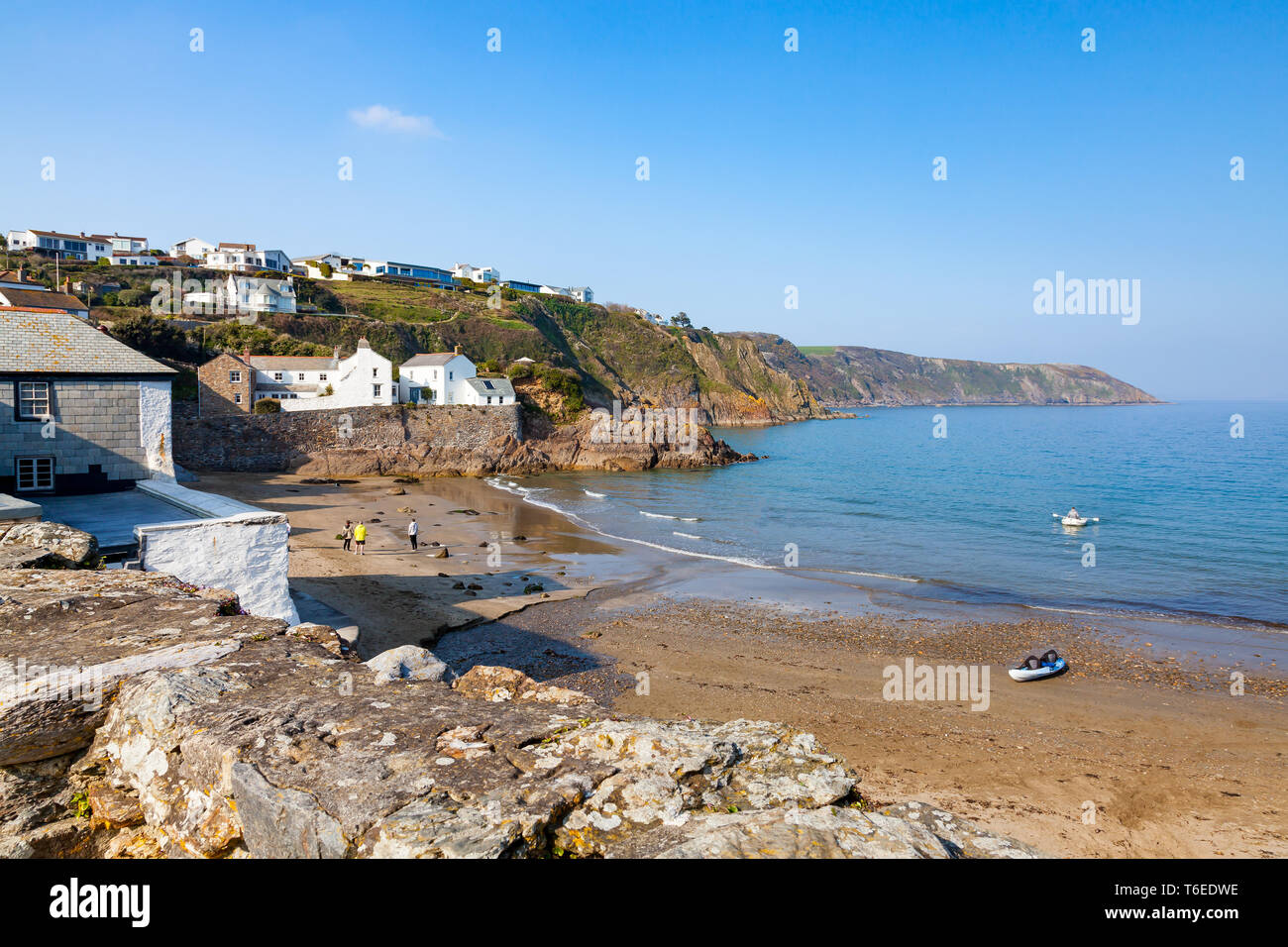 The beach and harbour at Gorran Haven Cornwall England UK Europe Stock ...