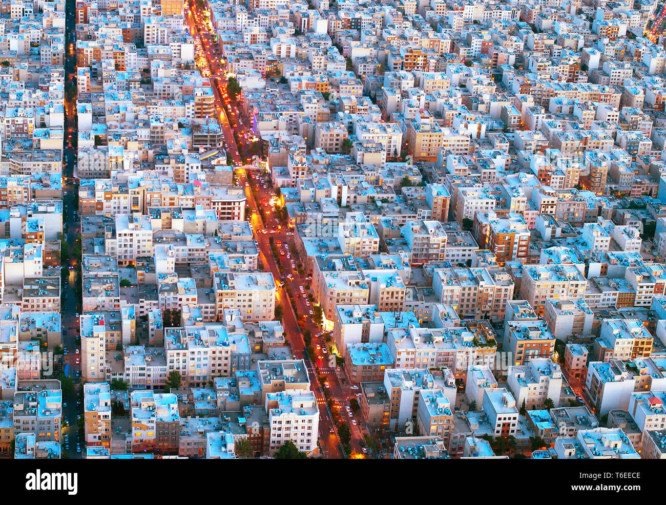 Tehran birds-eye view. Iran Stock Photo - Alamy
