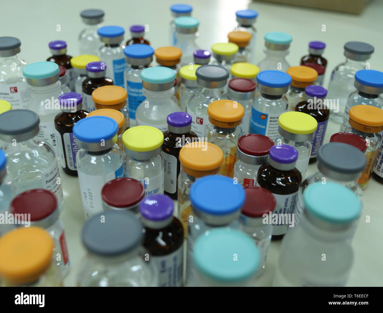Colored medicine vials Stock Photo - Alamy