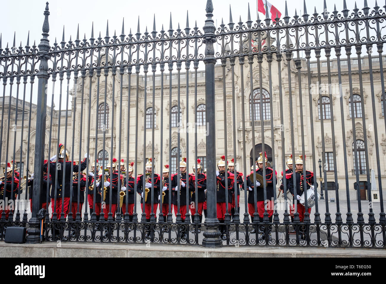 Musical band of the Presidential Guard, playing in the courtyard of the ...